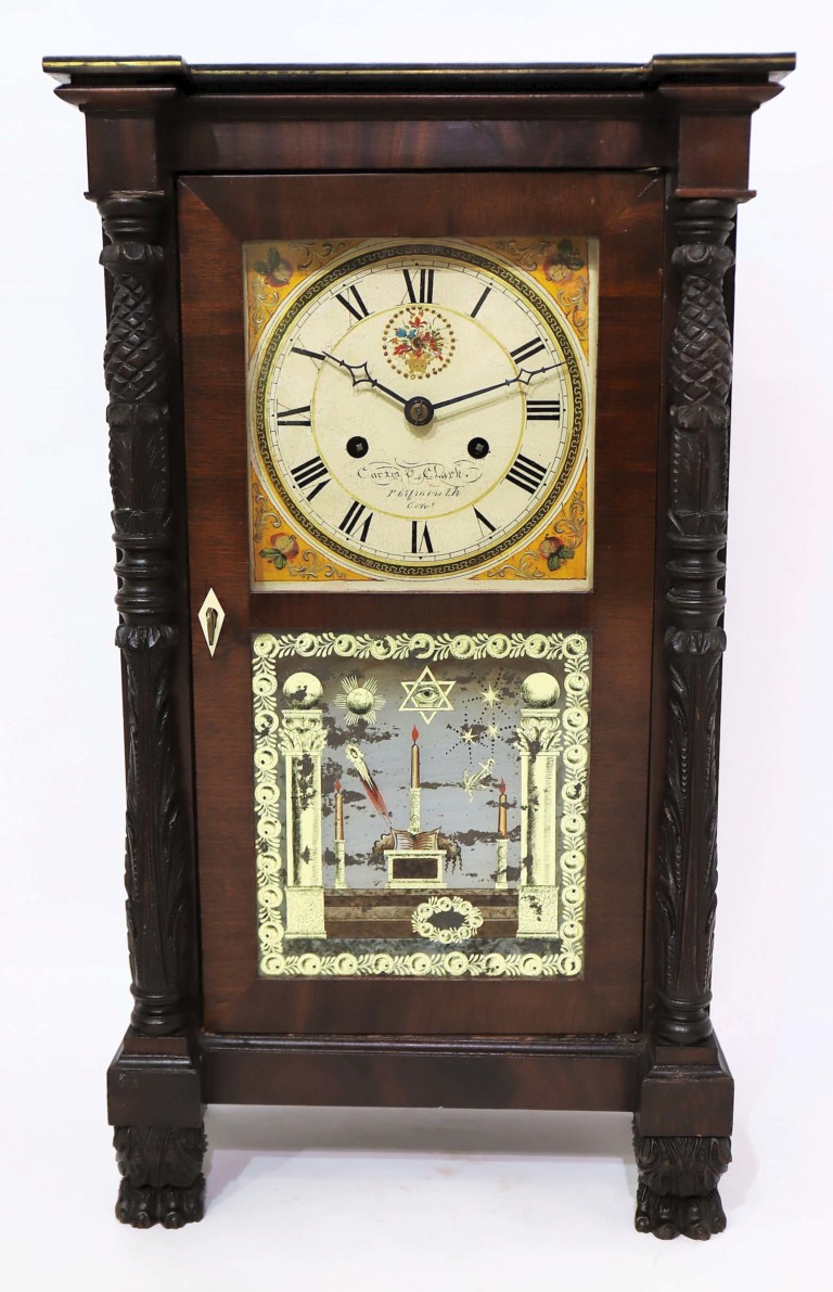 Rare Curtis & Clark Shelf Clock Ticks To Top At Antique American Clocks ...